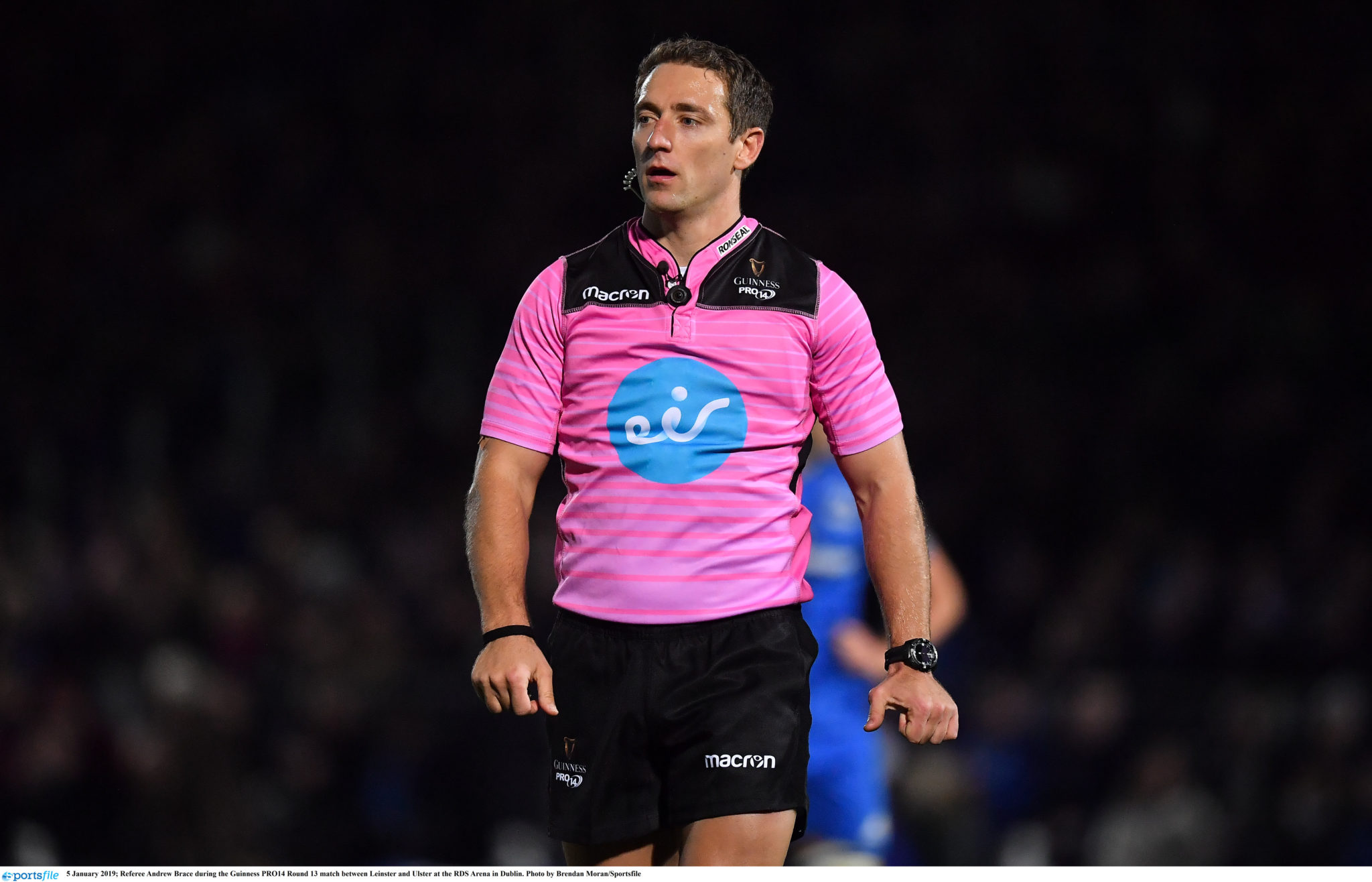 Andrew Brace the rugby referee for Racing 92 Saracens european clash ...