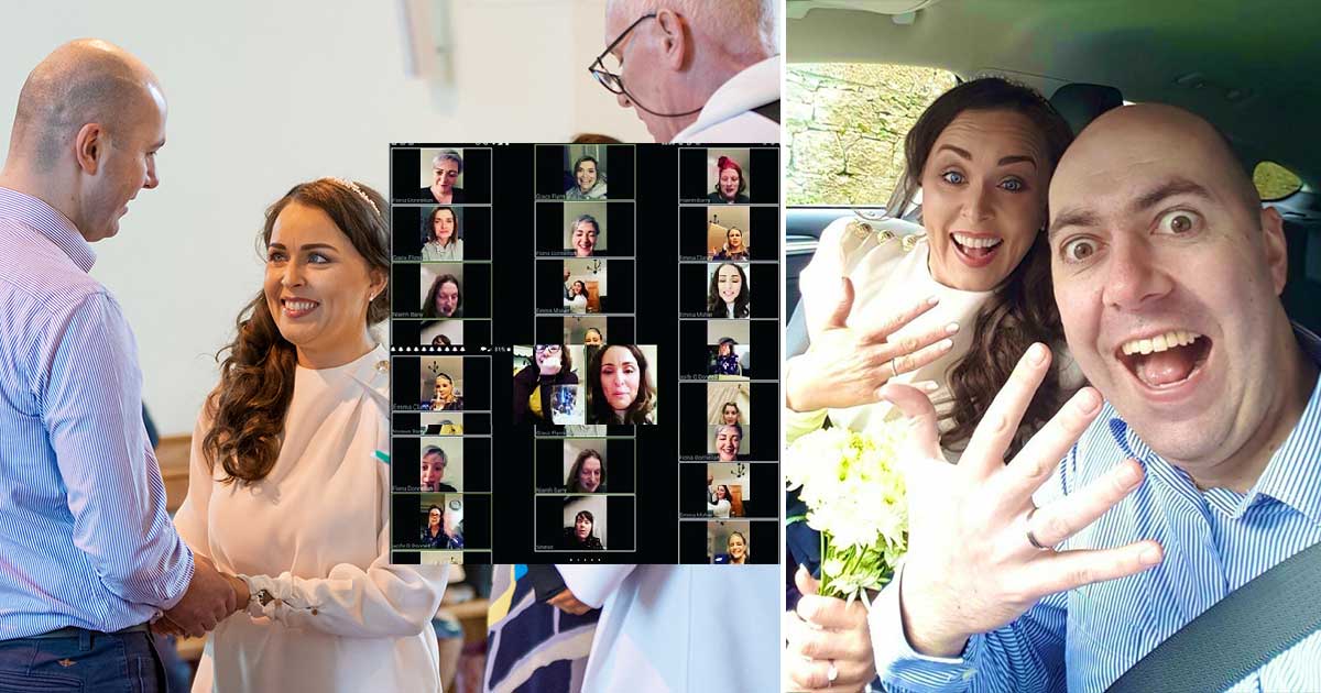 Irish Couple Celebrate Isolation Wedding Complete With Virtual Guests