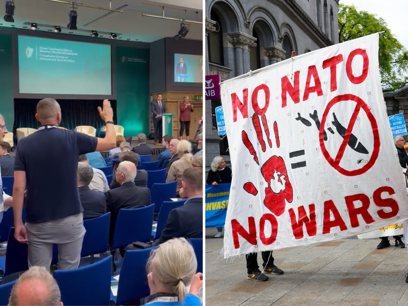 WATCH: Protesters interrupt Varadkar's speech at Government security ...