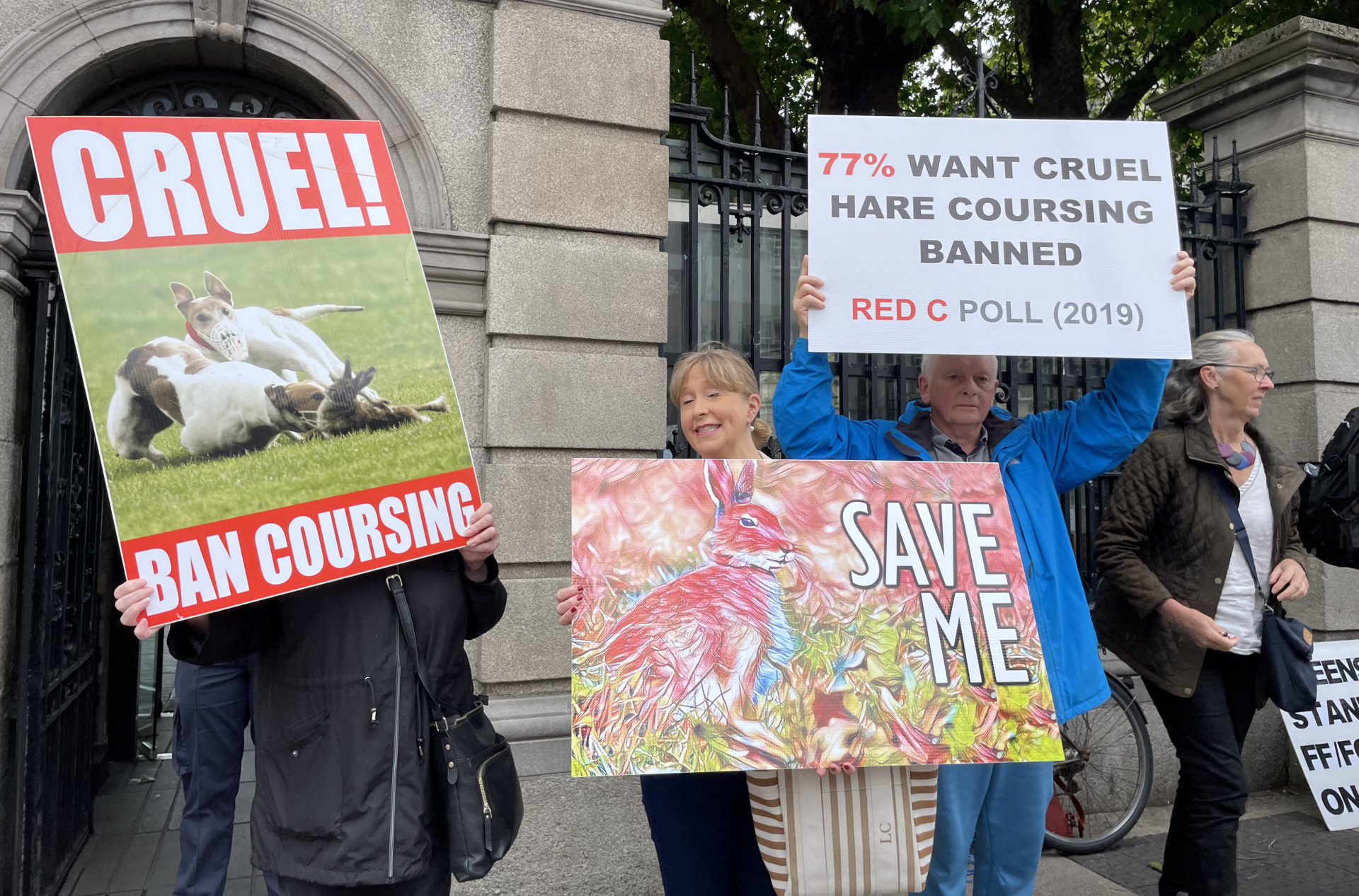 Protesters gather against 'medieval' hare coursing | Newstalk