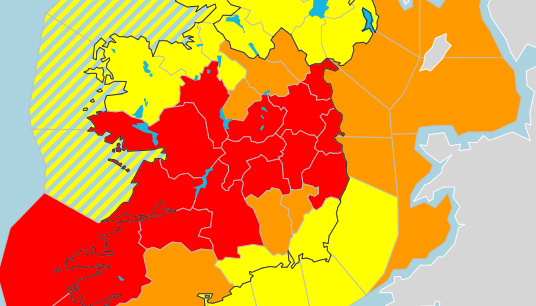 Status Yellow wind and rain warning is in place for Cork until 3 o ...