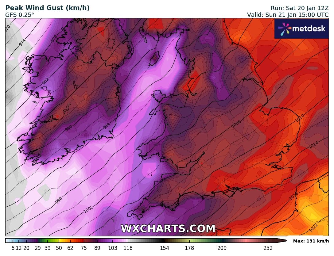 Storm Isha: Wind up to 120km/h as Orange warning issued across country ...