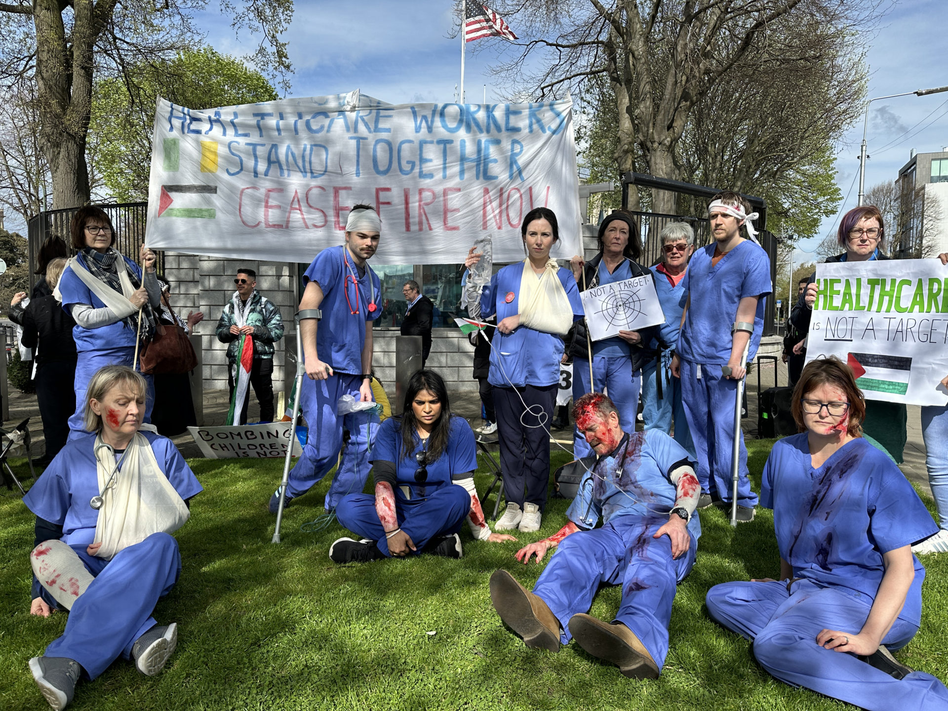 Irish Healthcare Workers for Palestine protest at US Embassy | Newstalk