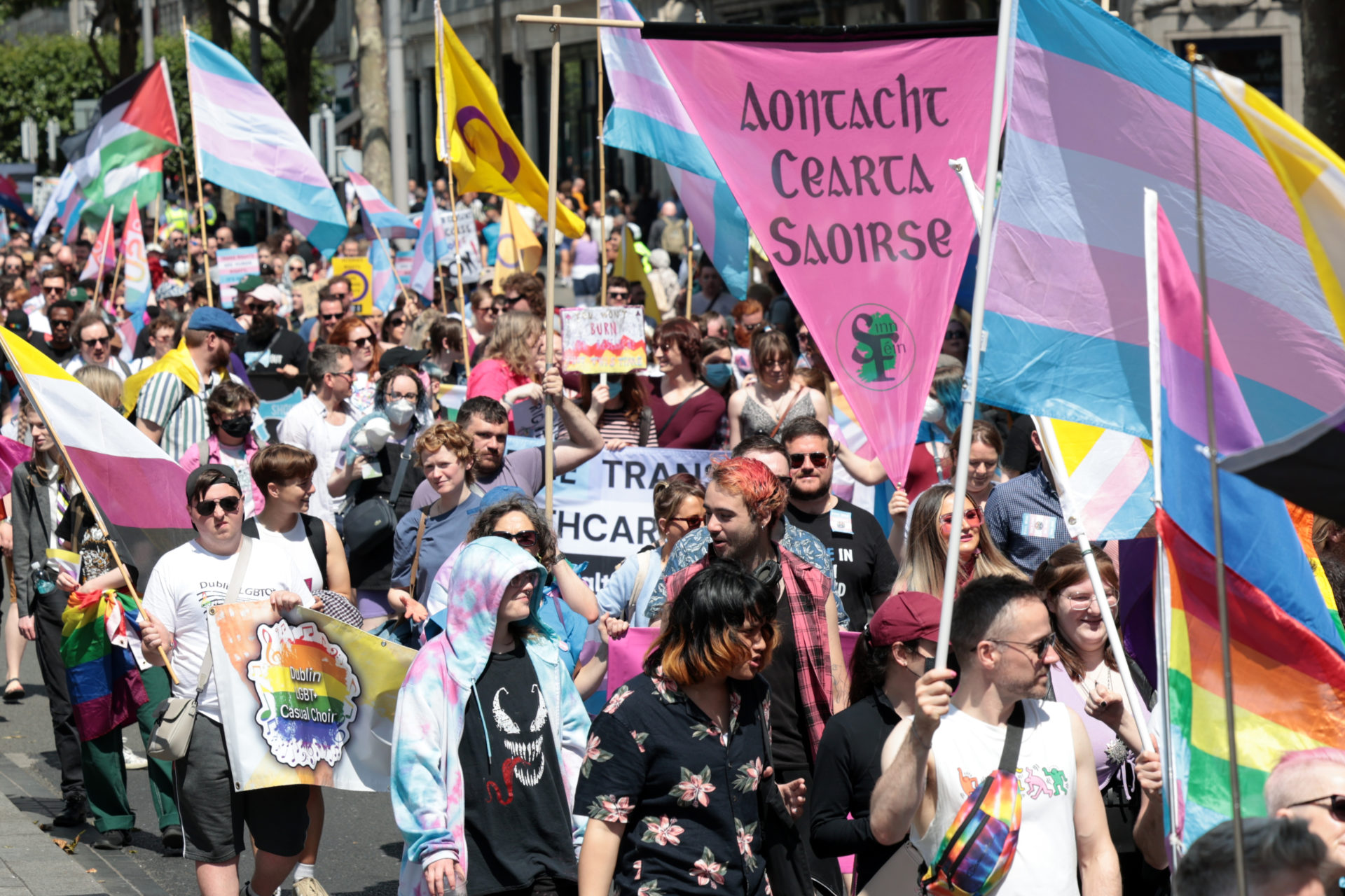 Thousands attend Trans Pride Dublin march following ‘far-right threats ...