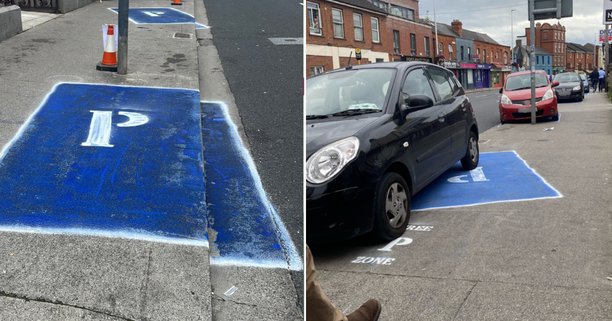'It's insulting' - Protest sees cars using fake footpath parking spaces ...
