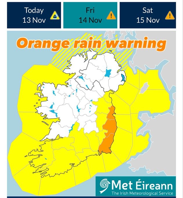 Status Orange Weather Warning In Place